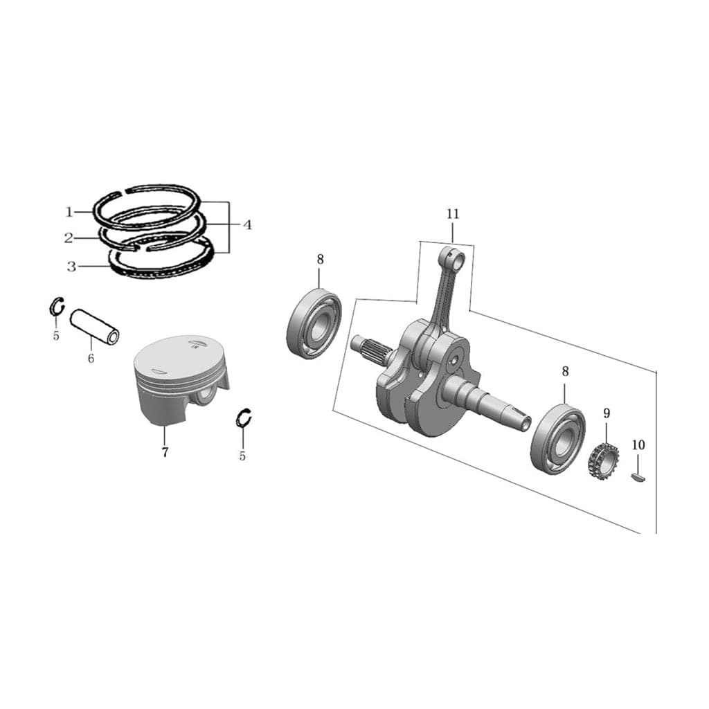 ZS-CB249F-E7 CRANKSHAFT CONNECTING-ROD ASSY & PISTON — AJ1moto Official ...